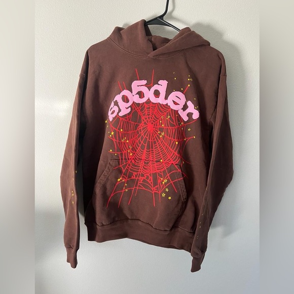 Sp5der | Shirts | Sp5der Brown Web Hoodie | Poshmark